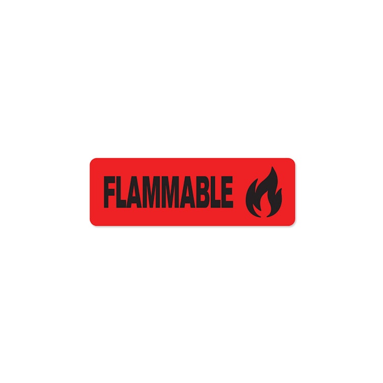"Flammable" Rectangular Paper Label - 3" x 1" | U.S. Plastic Corp.