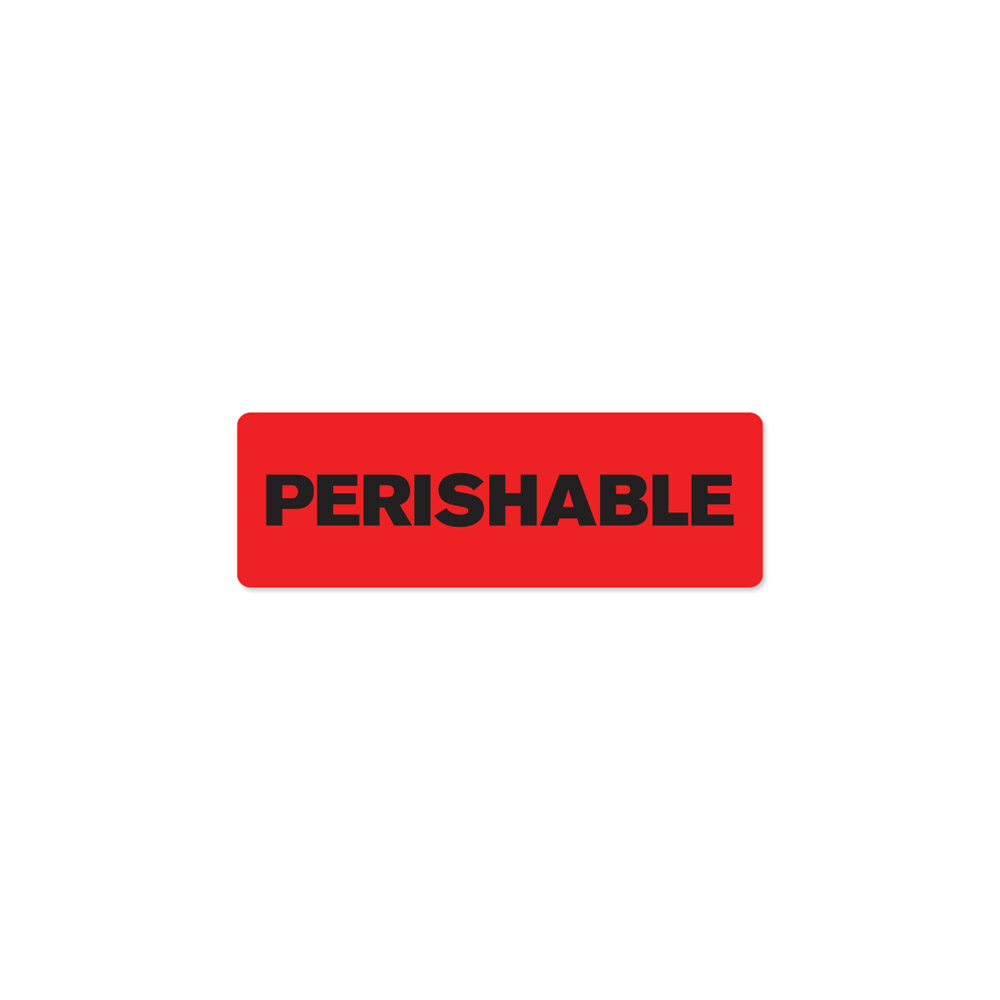 "Perishable" Rectangular Paper Label - 3" x 1" | U.S. Plastic Corp.