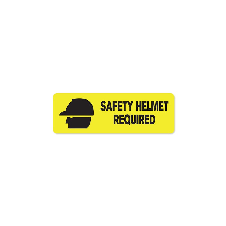 "Safety Helmet Required" Rectangular Paper Label - 3" x 1" | U.S ...
