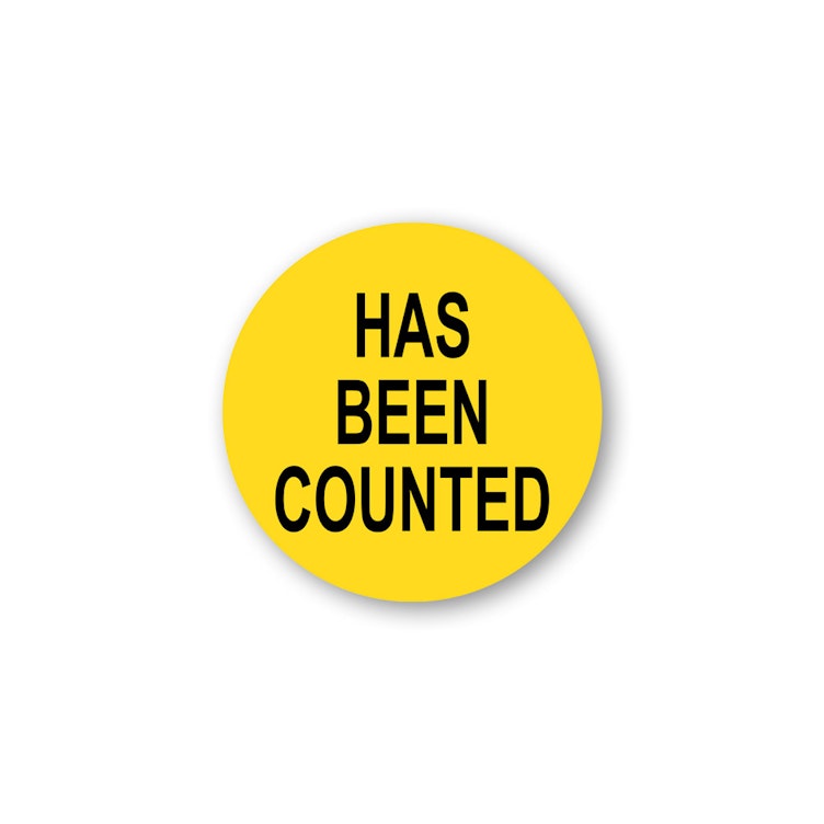 "Has Been Counted" Round Paper Label - 2" Dia. | U.S. Plastic Corp.