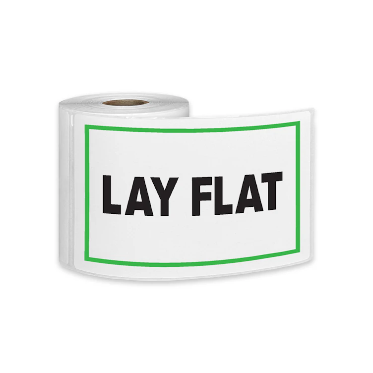 "Lay Flat" Horizontal Rectangular Paper Label with Green Border - 4" x ...