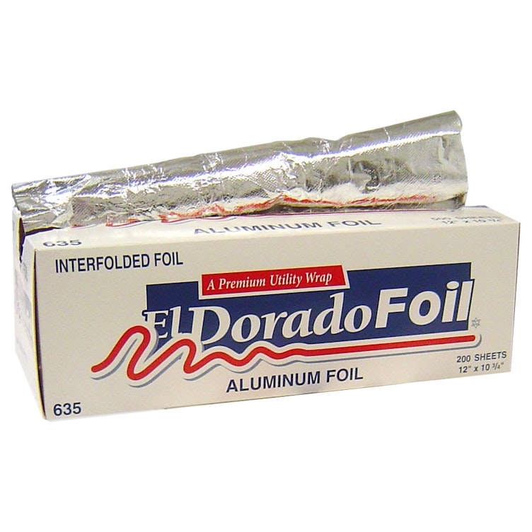 12" W x 10-3/4" L Silver Aluminum Foil Interfolded Pop-Up Sheets - 200 ...