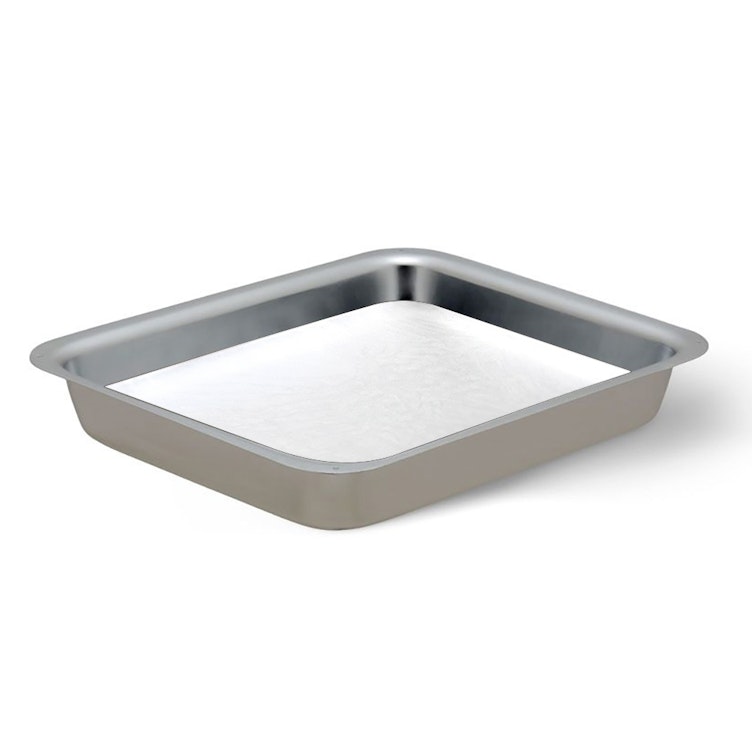 13-3/4" L x 10" W x 2" Hgt. Stainless Steel Dissecting Tray with White ...