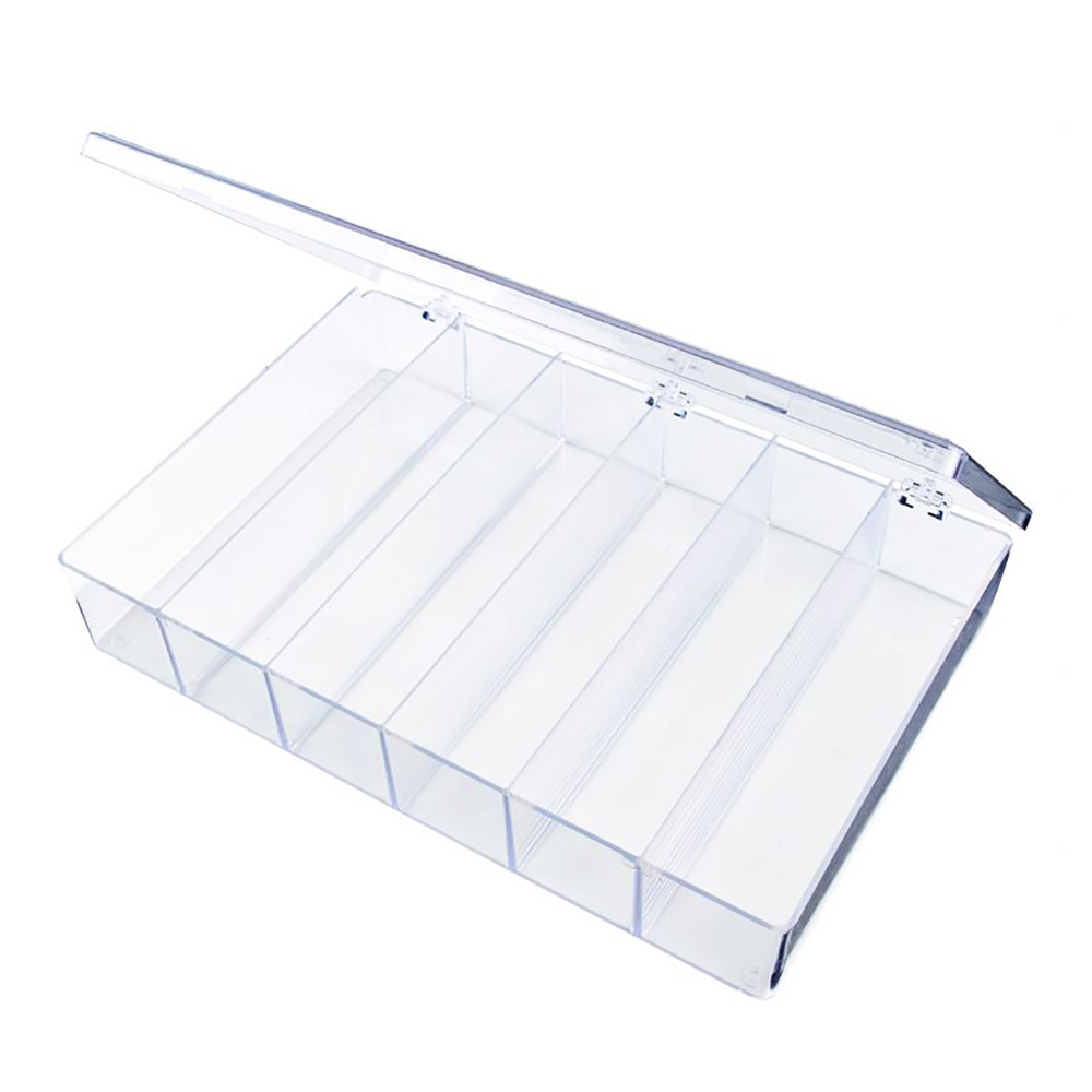 K-Series™ Styrene 6 Compartment Box - 13-1/8" L x 9" W x 2-5/16" Hgt ...