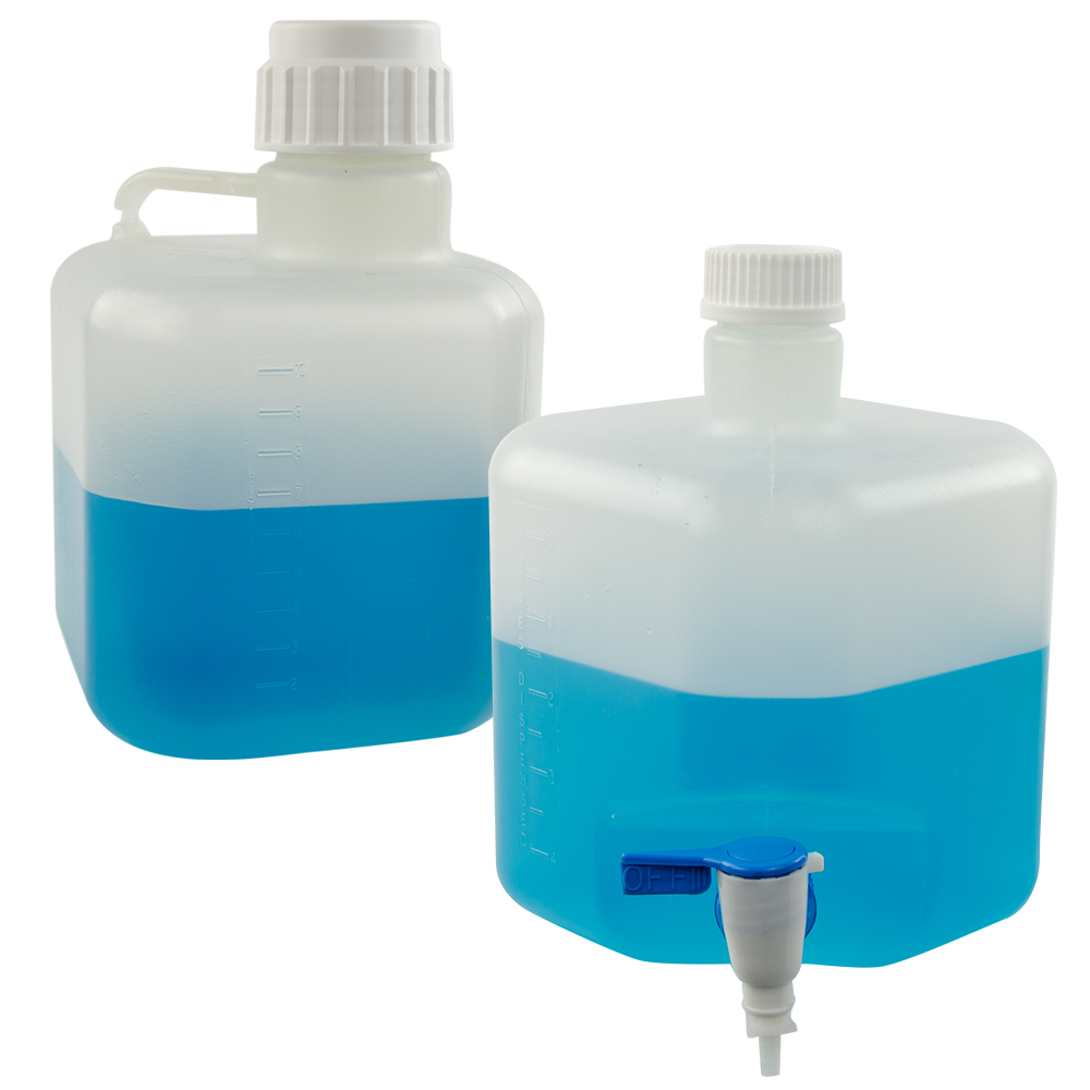 Azlon® Polypropylene Square Carboy with Corner Stopcock | U.S. Plastic ...