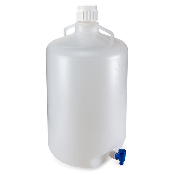 50 Liter Diamond® RealSeal™ Round Polypropylene Carboy with Spigot | U.S. Plastic Corp.