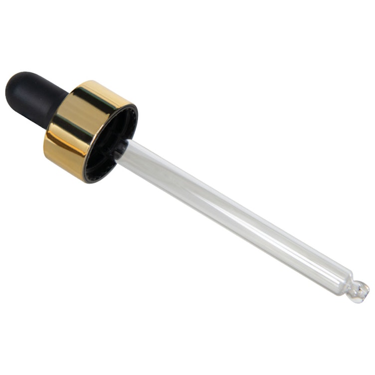 20/400 Gold ABS Short Neck Dropper with 85mm Tube | U.S. Plastic Corp.