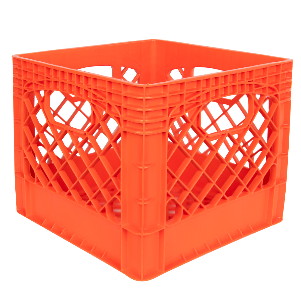 Orange Vented Dairy Crate - 13.1" L x 13.1" W x 11" Hgt. | U.S. Plastic ...