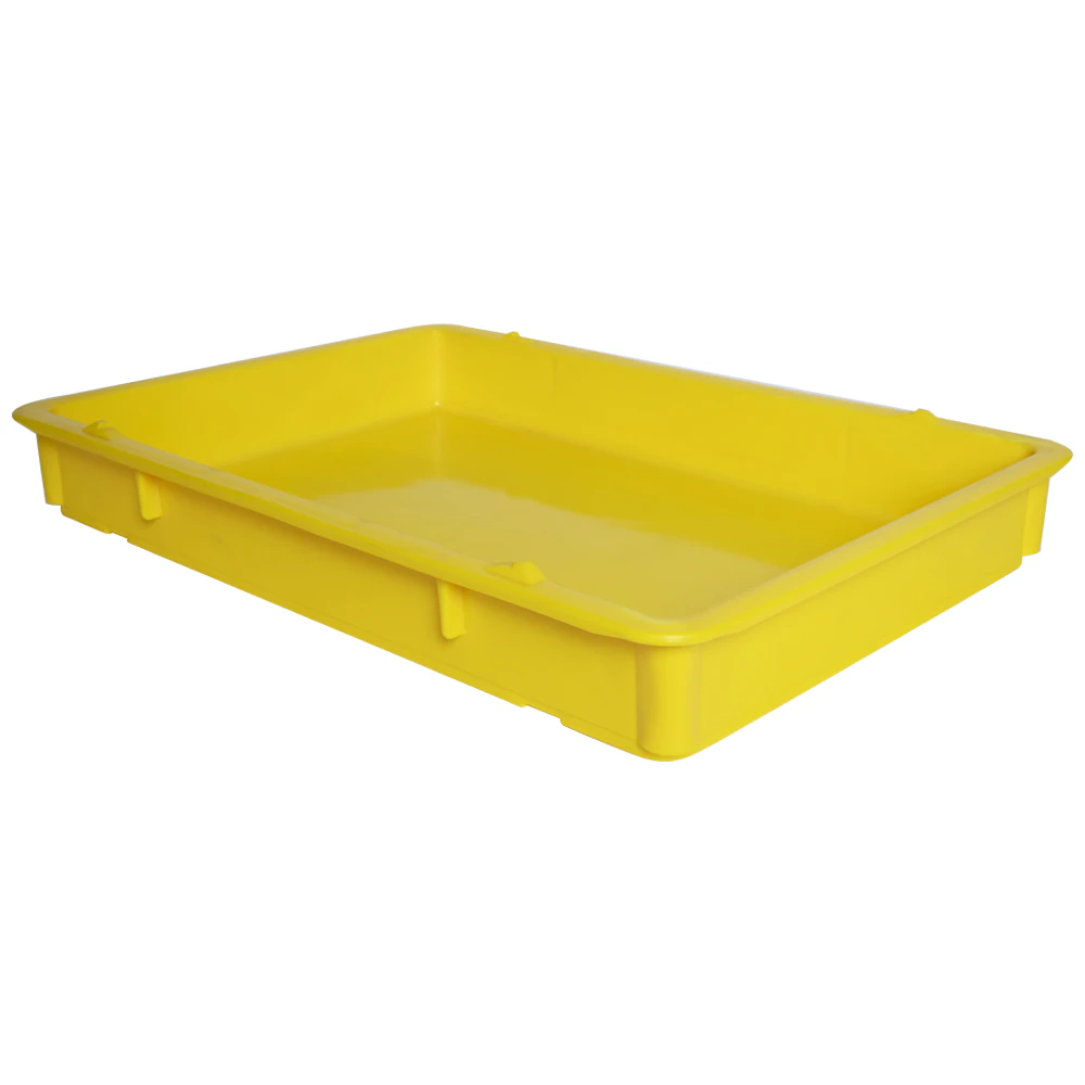 25-3/4" L x 18" W x 3-11/16" Hgt. Yellow Tray with Handles (Lid Sold ...