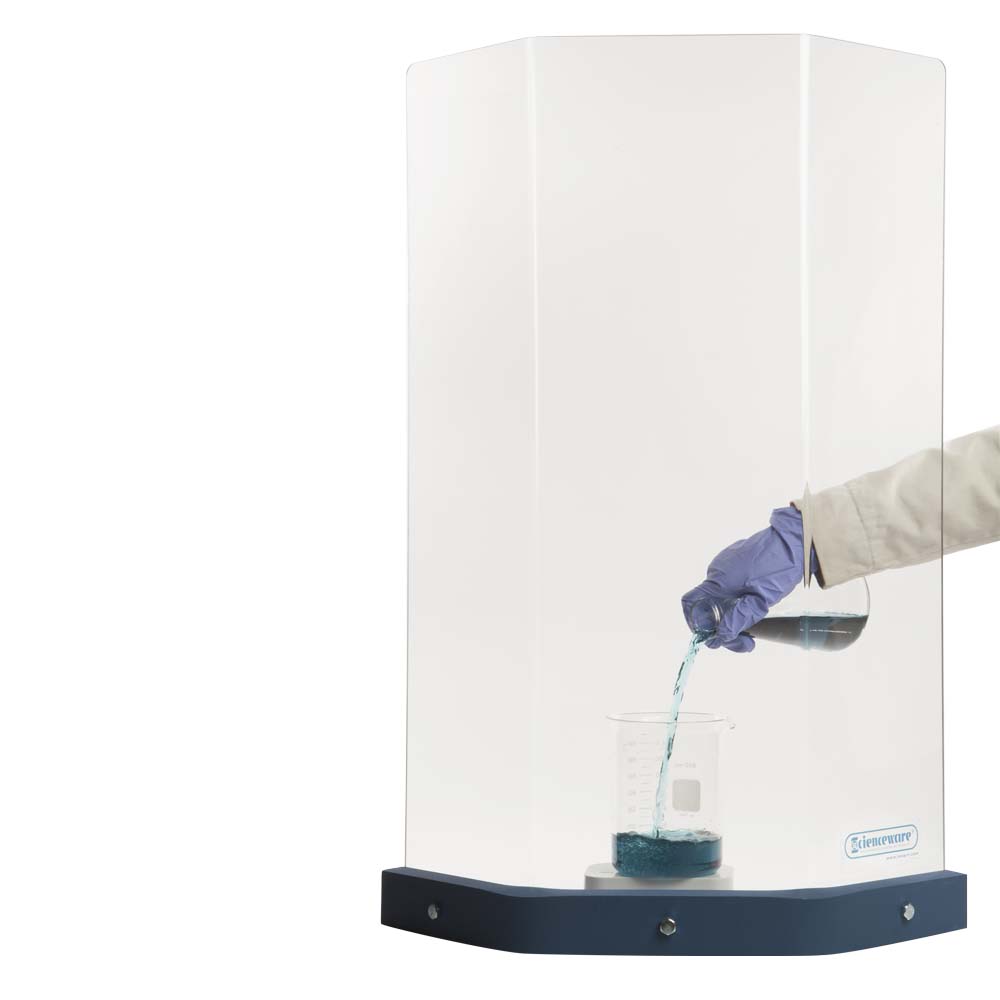 30" Hgt. Polycarbonate Weighted Desktop Shield | U.S. Plastic Corp.