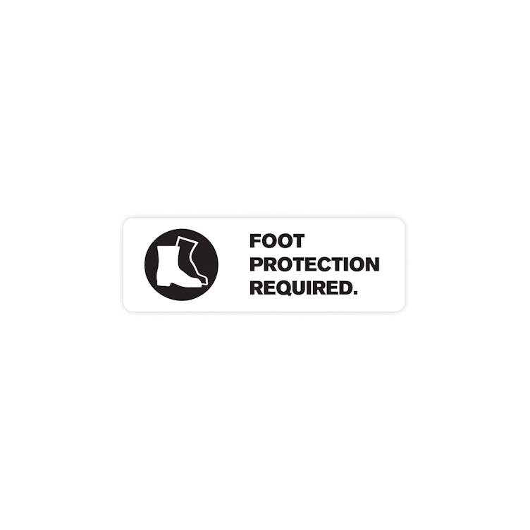 "Foot Protection Required" Rectangular Water-Resistant Polypropylene ...