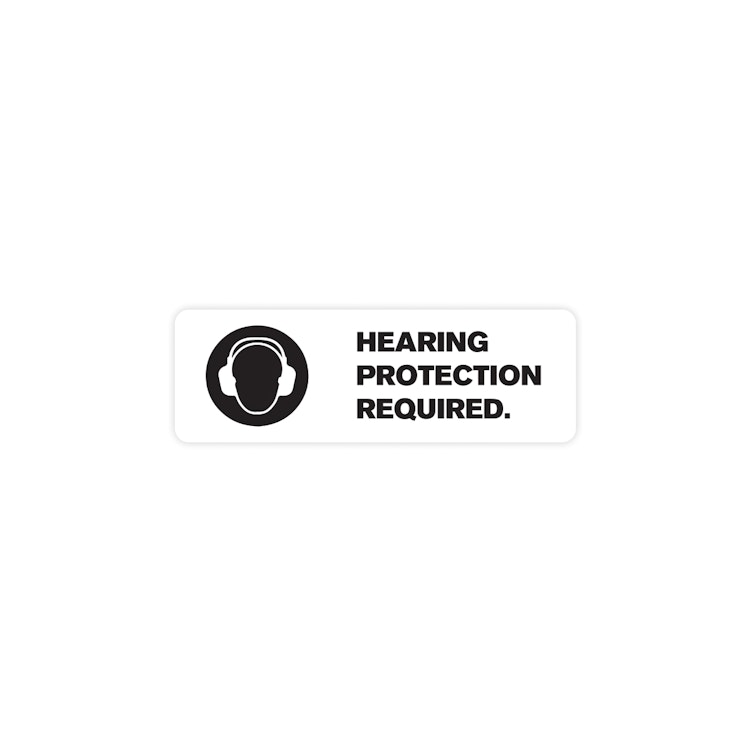 "Hearing Protection Required" Rectangular Water-Resistant Polypropylene ...