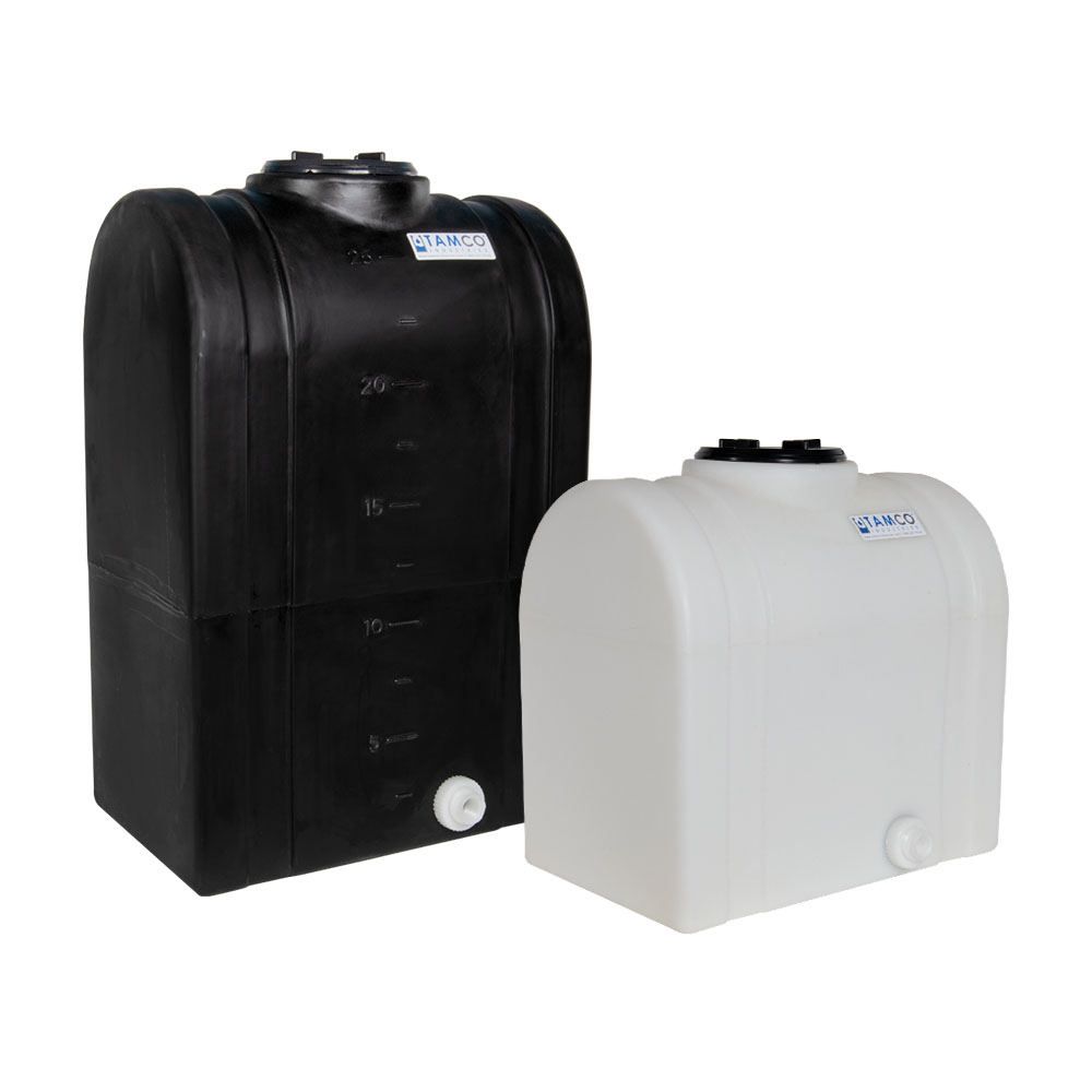 45 Gallon Black Tamco® Loaf Tank with 8" Lid & 3/4" End Fitting - 24-3/ ...