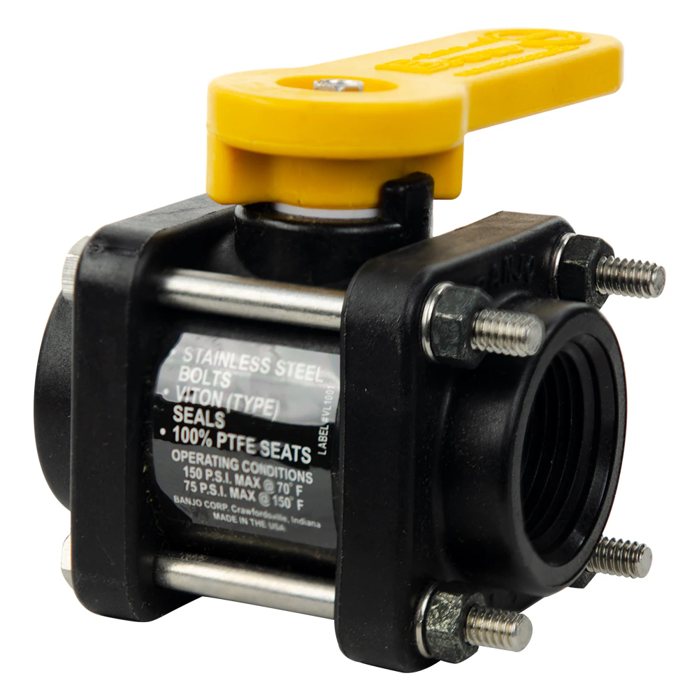 1" Bolted Standard Port Valve with 3/4" Flow Size | U.S. Plastic Corp.
